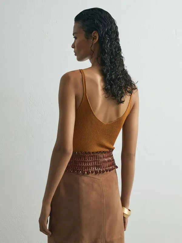 ATELIER Silk-blend Rib-knit Cami