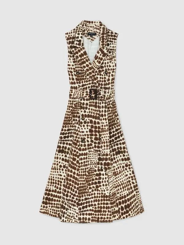ATELIER Cotton Animal-print Tailored Dress