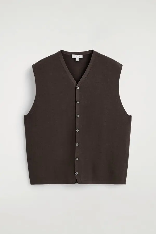 Cos Milano-knit Vest - Brown