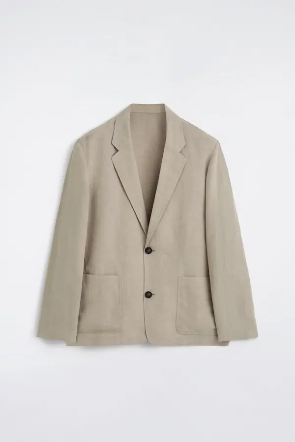 Cos Unstructured Linen-blend Blazer - Beige