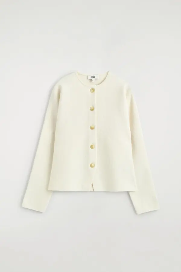 Cos Sculptural Cotton Cardigan - White