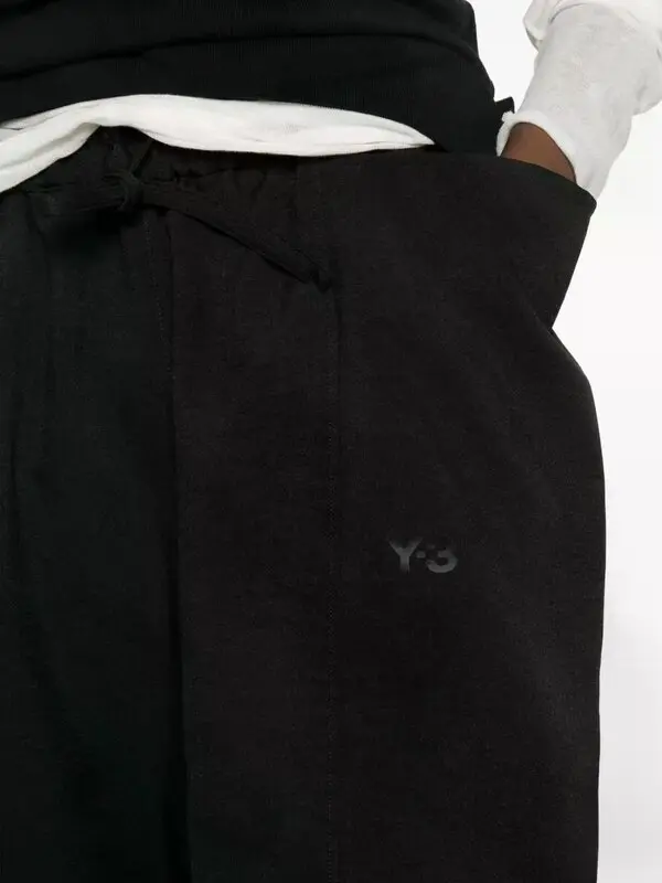 Y3 Drawstring Waist Trousers With Buttoned Cuffs