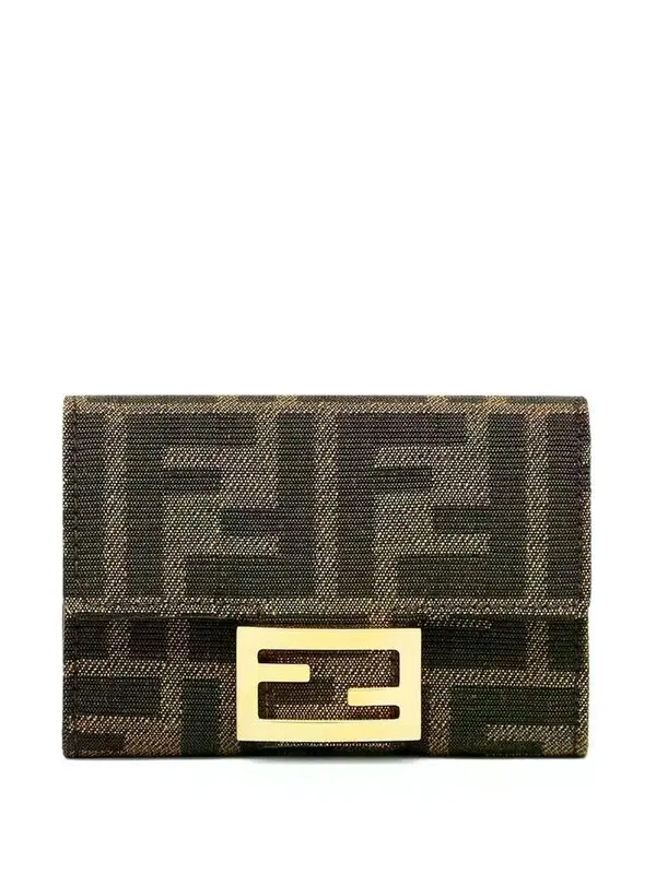 Fendi Monogram-jacquard Wallet - Brown