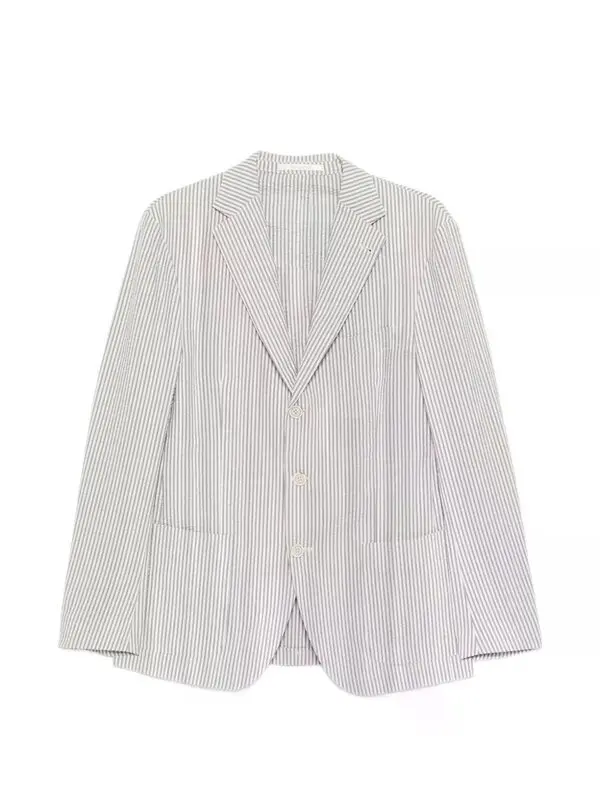 Eleventy Striped Single-breasted Jacket - Neutrals