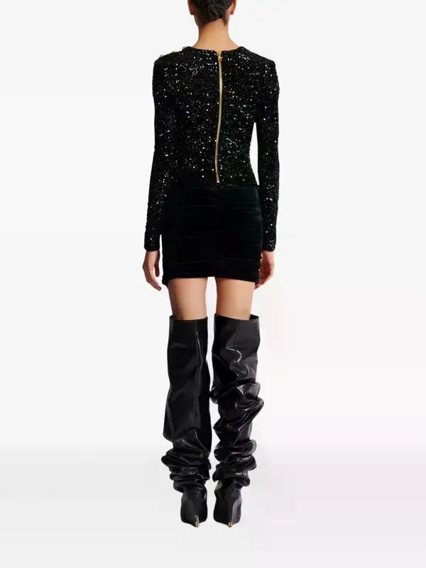 Balmain Sequin Velvet Mini Dress
