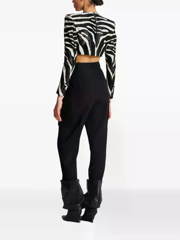 Balmain Zebra-print Zipped Jacket