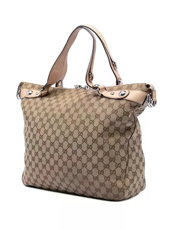 Gucci Gg Canvas Icon Bit Satchel - Neutrals