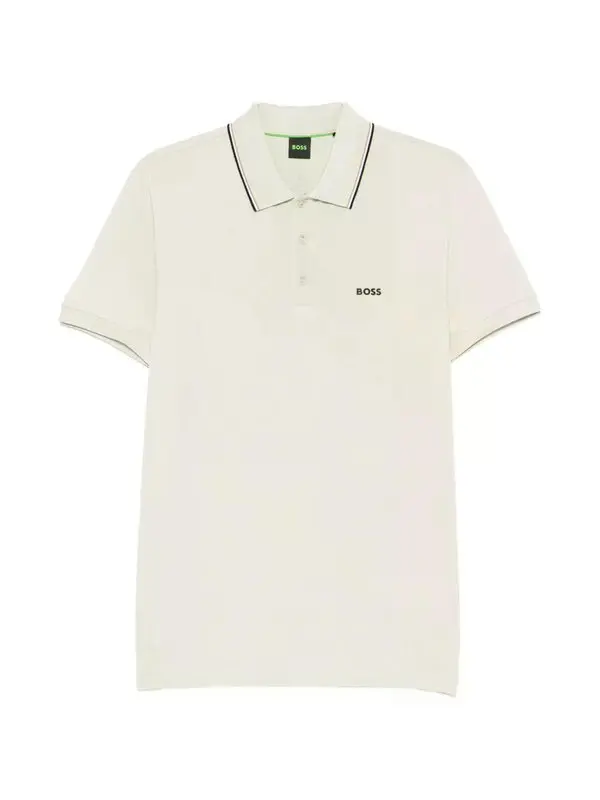 BOSS Piped Cotton Polo Shirt - Neutrals