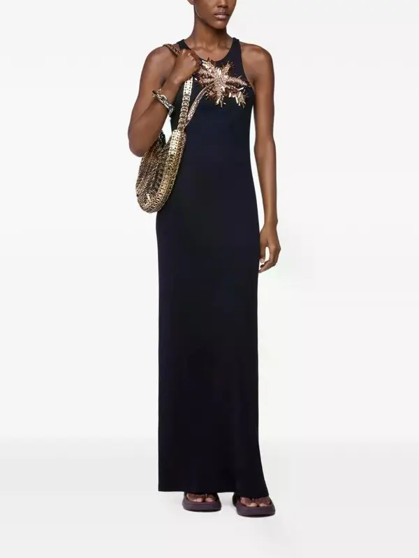 Rabanne Embroidered Palm Tree Maxi Dress