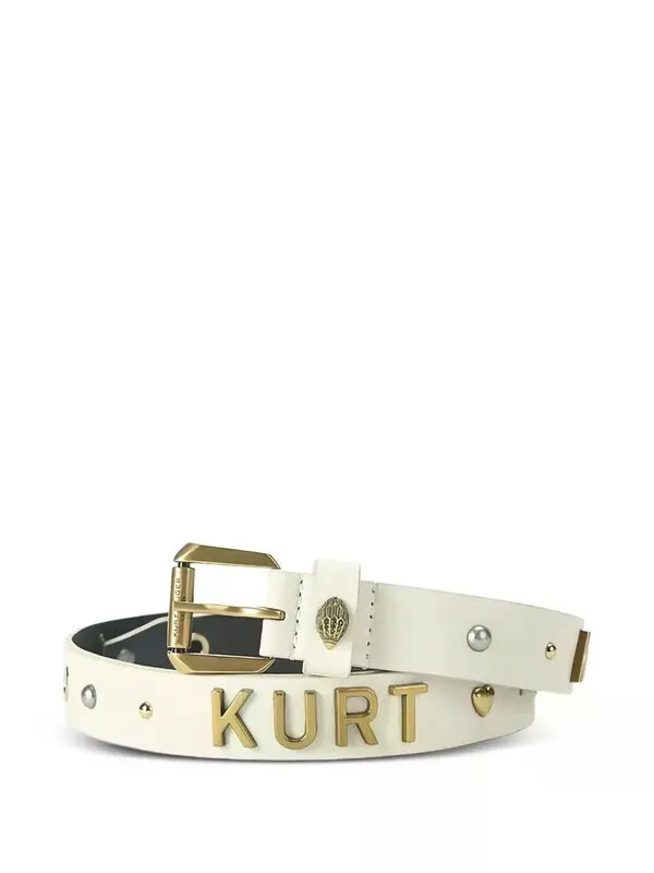 Kurt Geiger Studded Buckle Belt - White