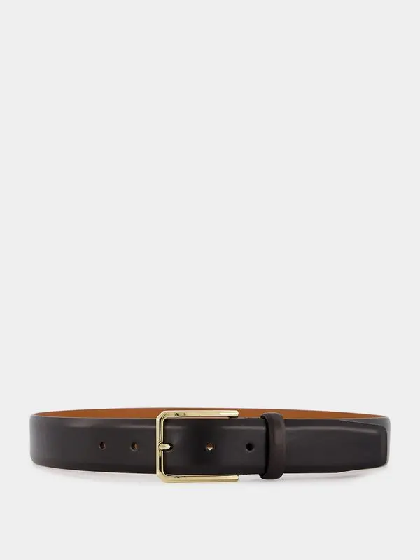 Santoni Polished Leather Belt - Brown