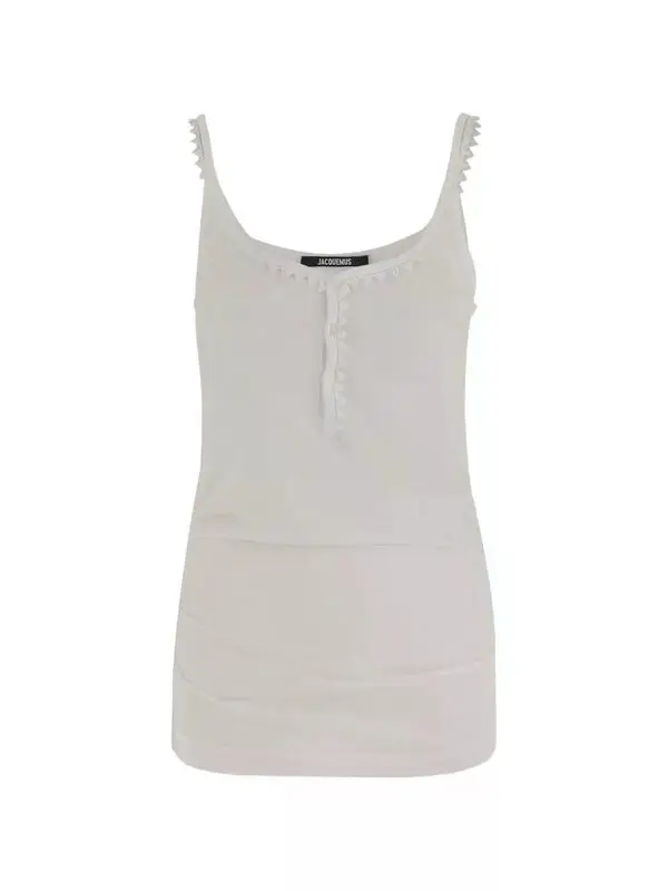 Jacquemus Le Debardeur Clavela Ruched Top - White
