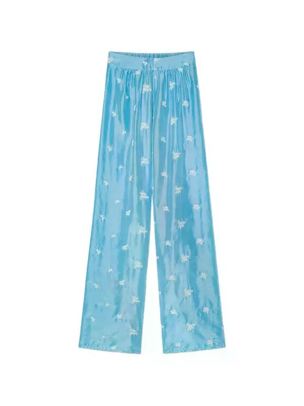 FORTE_FORTE Floral-pattern Trousers - Blue