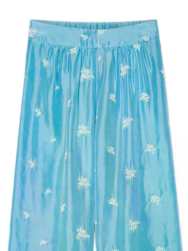 FORTE_FORTE Floral-pattern Trousers - Blue