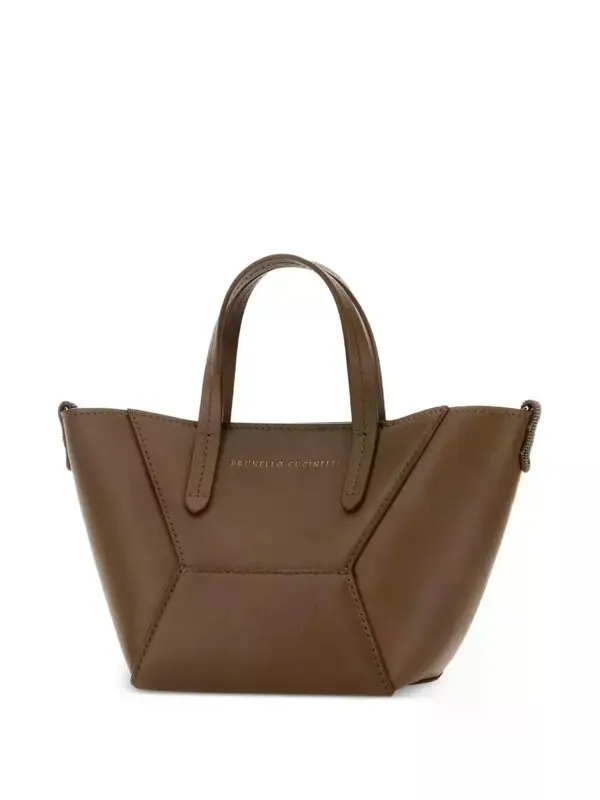 Brunello Cucinelli Leather Tote Bag - Brown