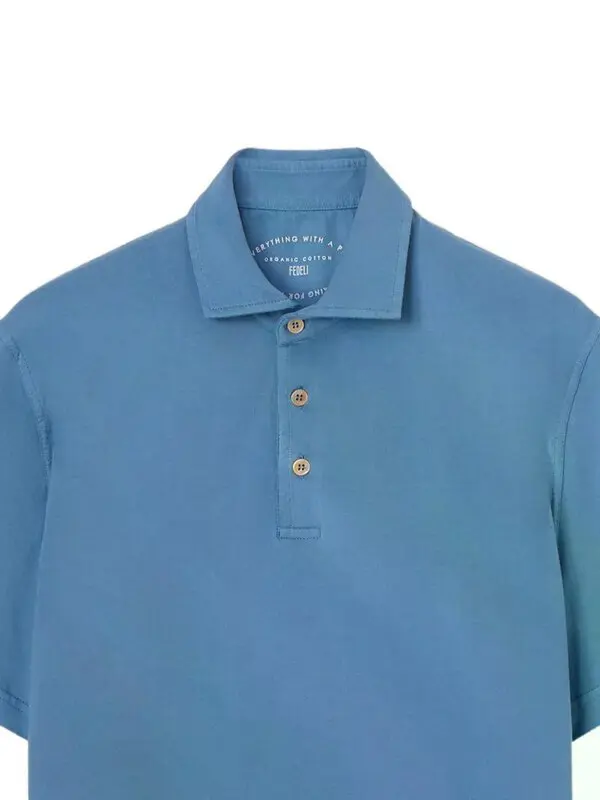 Fedeli Buttoned Polo Shirt - Blue