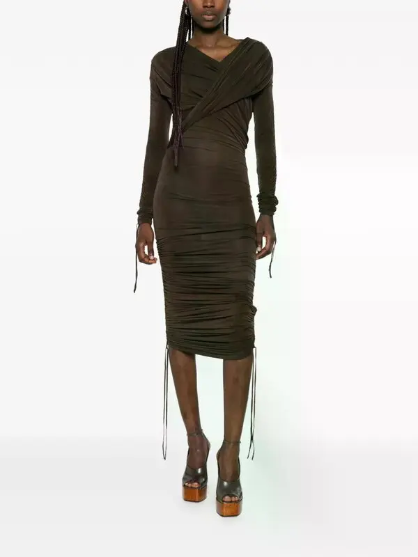 Balmain Draped Midi Dress