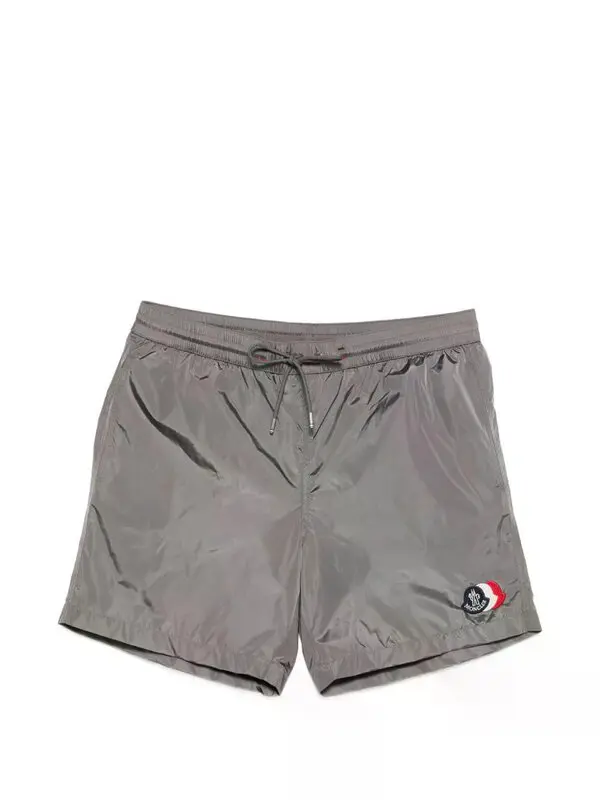 Moncler Mare Logo-patch Swim Shorts - Grey