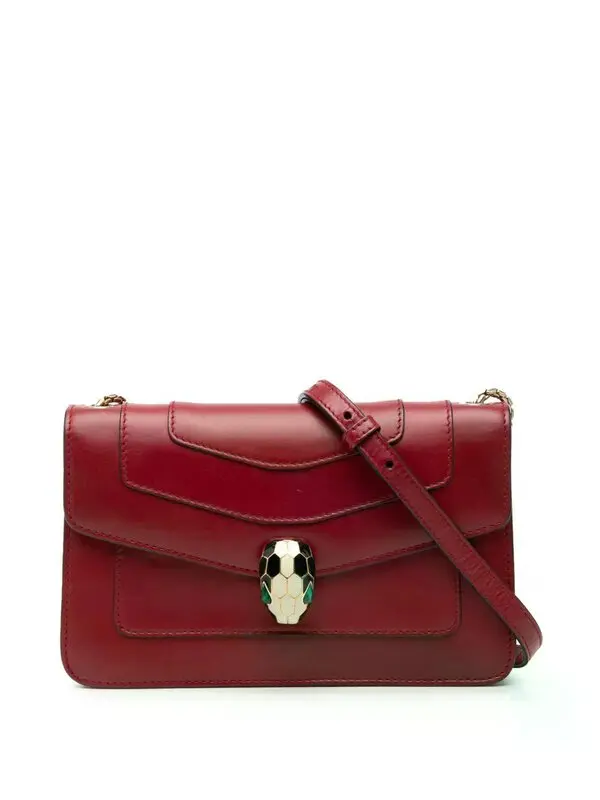 BVLGARI 2015-2020 Leather Serpenti Forever Crossbody Bag - Red