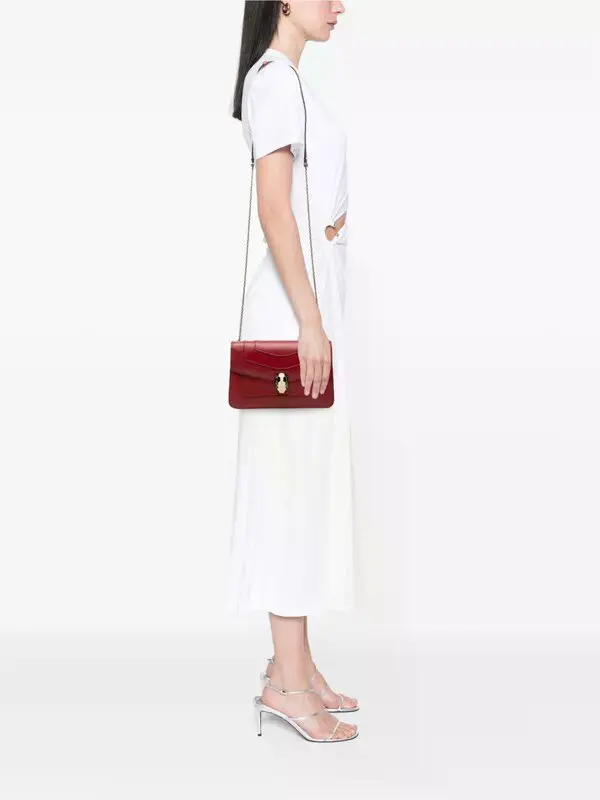 BVLGARI 2015-2020 Leather Serpenti Forever Crossbody Bag - Red