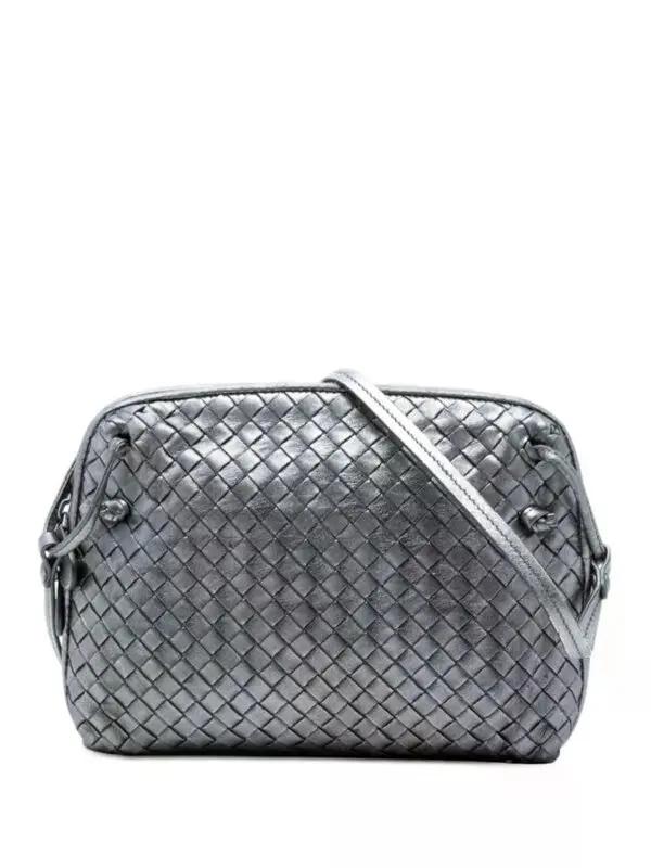Bottega Veneta 2012-2025 Metallic Nappa Intrecciato Nodini Crossbody Bag