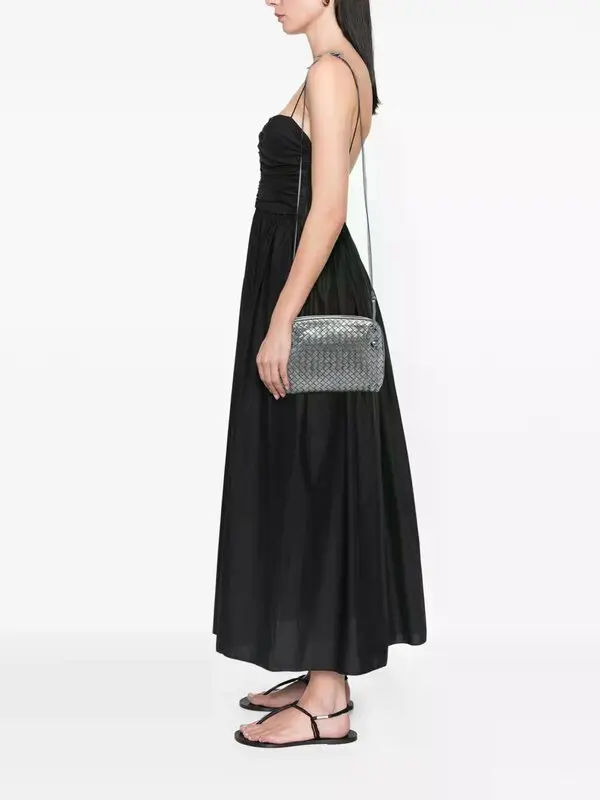 Bottega Veneta 2012-2025 Metallic Nappa Intrecciato Nodini Crossbody Bag