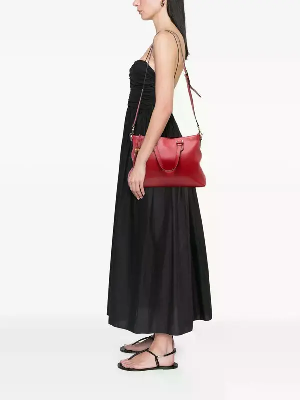 Gucci Leather Bamboo Tassel Satchel - Red