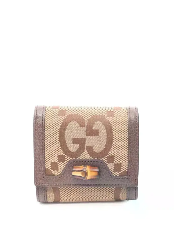 Gucci 2016-2025 Gg Canvas Jumbo Bamboo Wallet Small Wallets - Neutrals