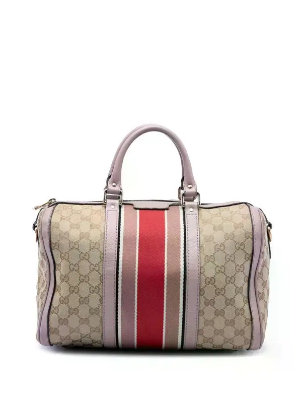 Gucci Gg Canvas Web Joy Boston Bag - Neutrals