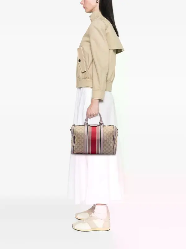 Gucci Gg Canvas Web Joy Boston Bag - Neutrals