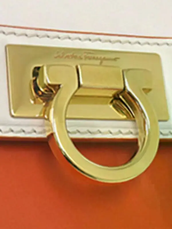 FERRAGAMO Small Tricolor Leather Gancini Sofia Satchel
