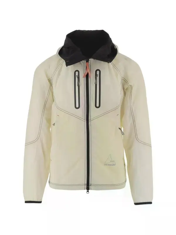 AND WANDER Hooded Zip Jacket - Neutrals