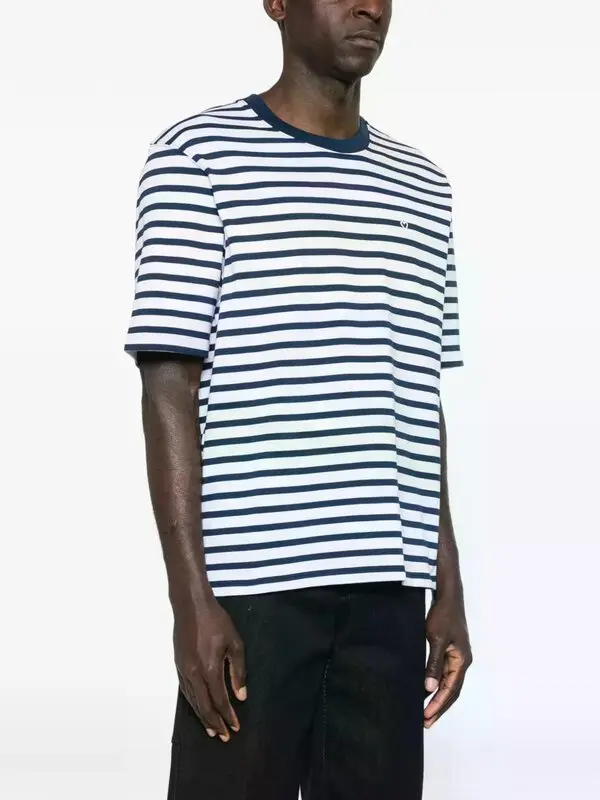 AMI Paris Marinière De Coeur Striped T-shirt - Blue