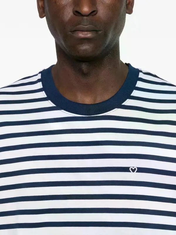 AMI Paris Marinière De Coeur Striped T-shirt - Blue