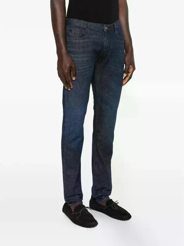 Emporio Armani Logo-plaque Jeans - Blue