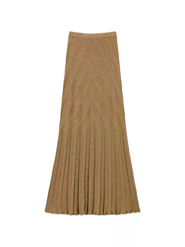 TWINSET Maxi Knitted Skirt With Geometric Pattern