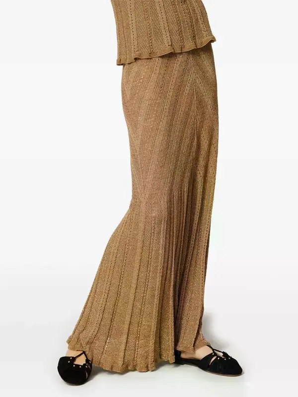 TWINSET Maxi Knitted Skirt With Geometric Pattern