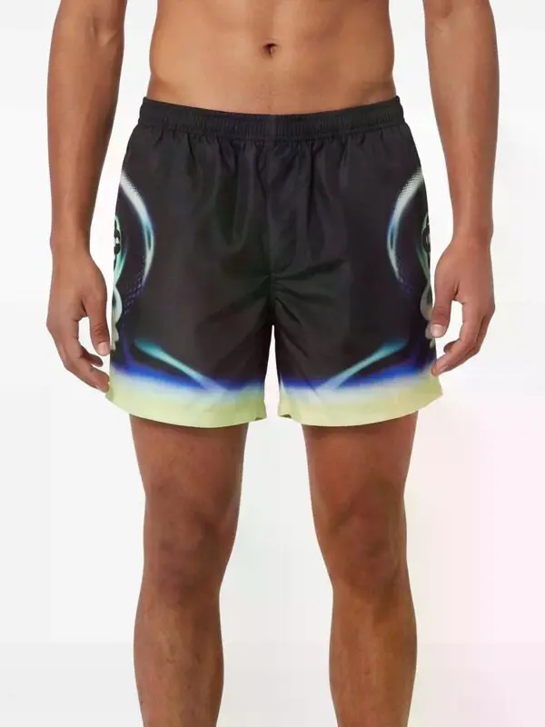 Casablanca Graphic-print Swim Shorts - Black