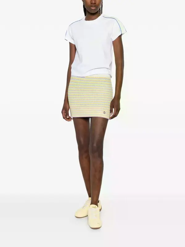 Casablanca Striped Mini Skirt - Yellow