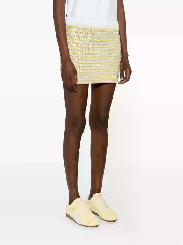 Casablanca Striped Mini Skirt - Yellow