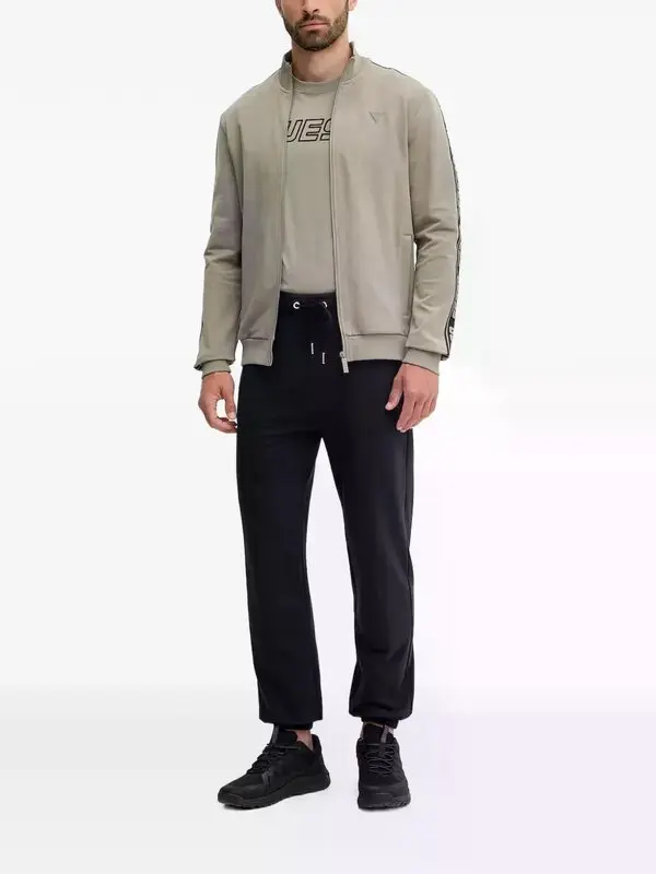 Guess Logo-taped Full-zip Sweatshirt - Green