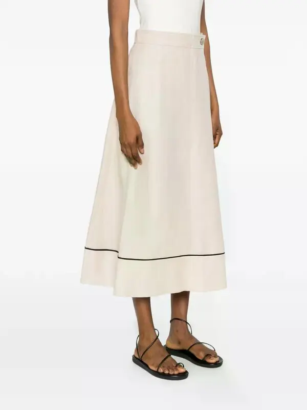Agnona Contrast-trim Midi Skirt