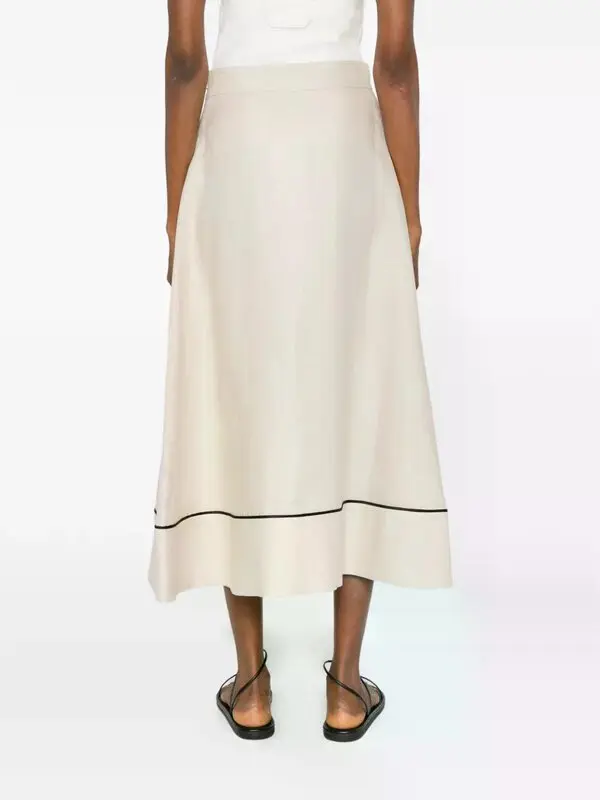 Agnona Contrast-trim Midi Skirt