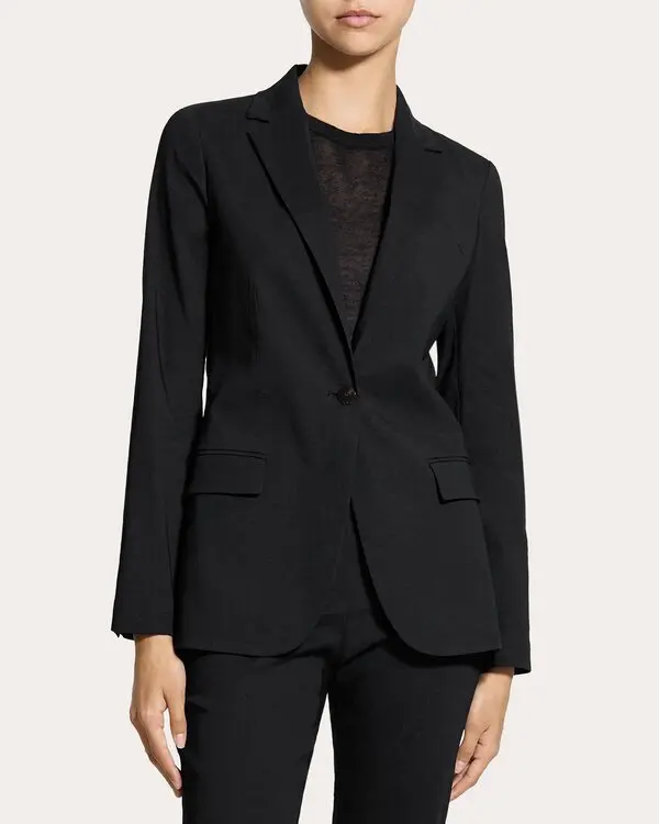Theory Linen-blend Blazer - Black