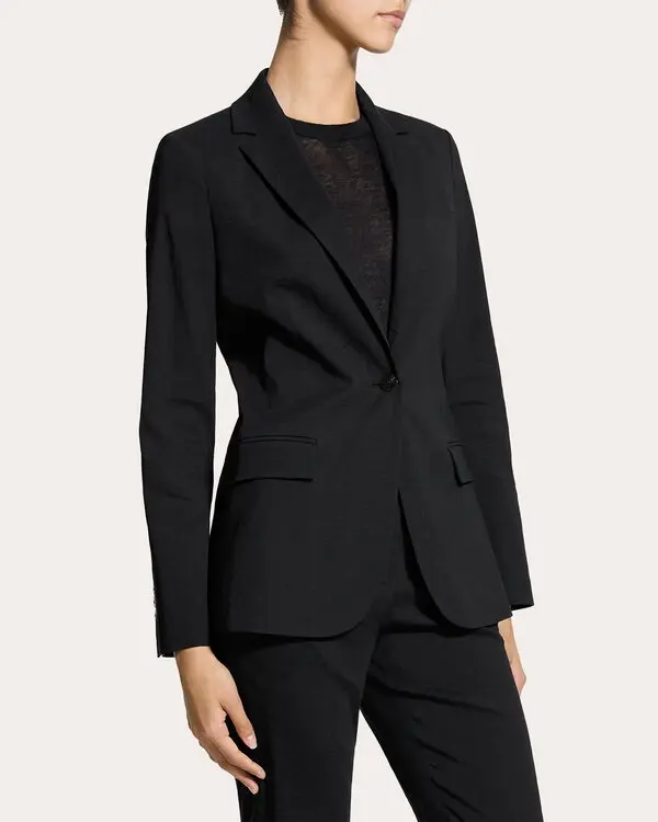 Theory Linen-blend Blazer - Black
