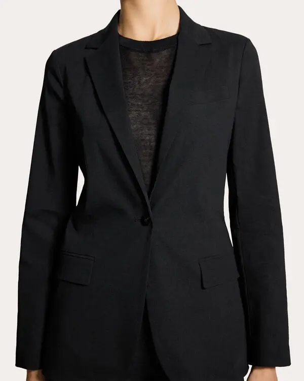 Theory Linen-blend Blazer - Black