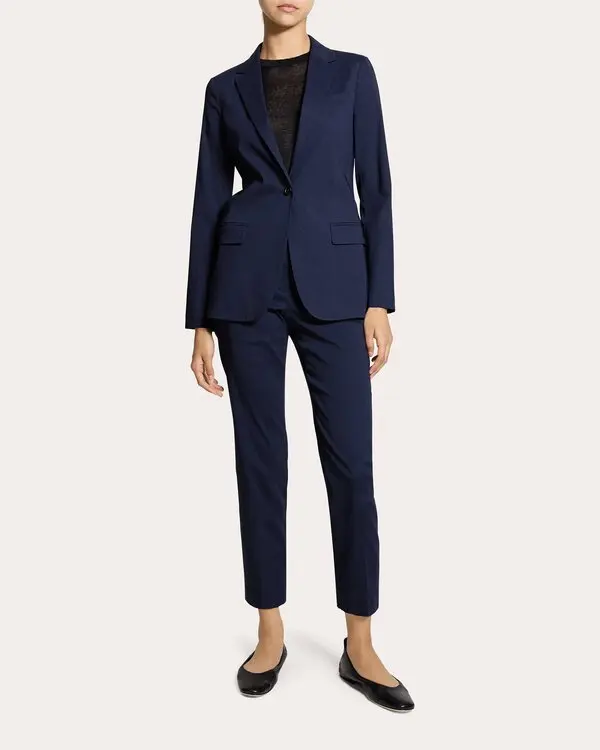 Theory Linen-blend Blazer - Blue