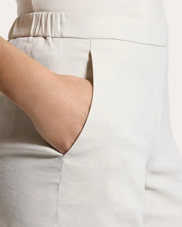 Theory Treeca Good Linen Cropped Pull-on Pants - White