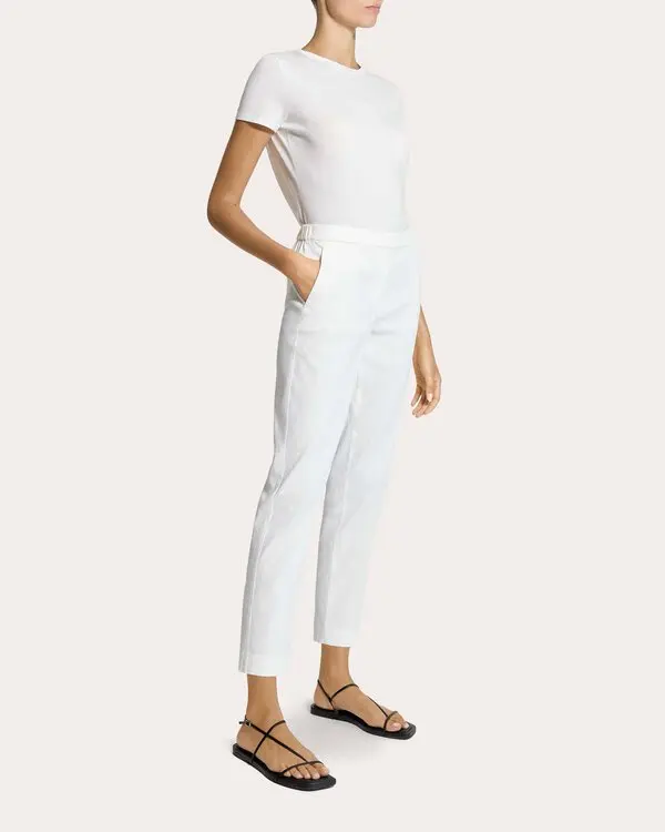 Theory Treeca Good Linen Cropped Pants - White