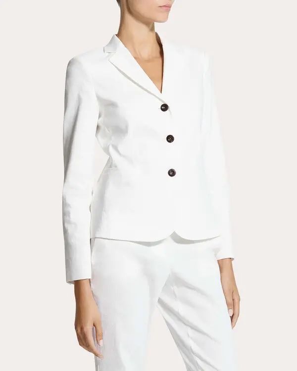 Theory Good Linen Shrunken Blazer - White